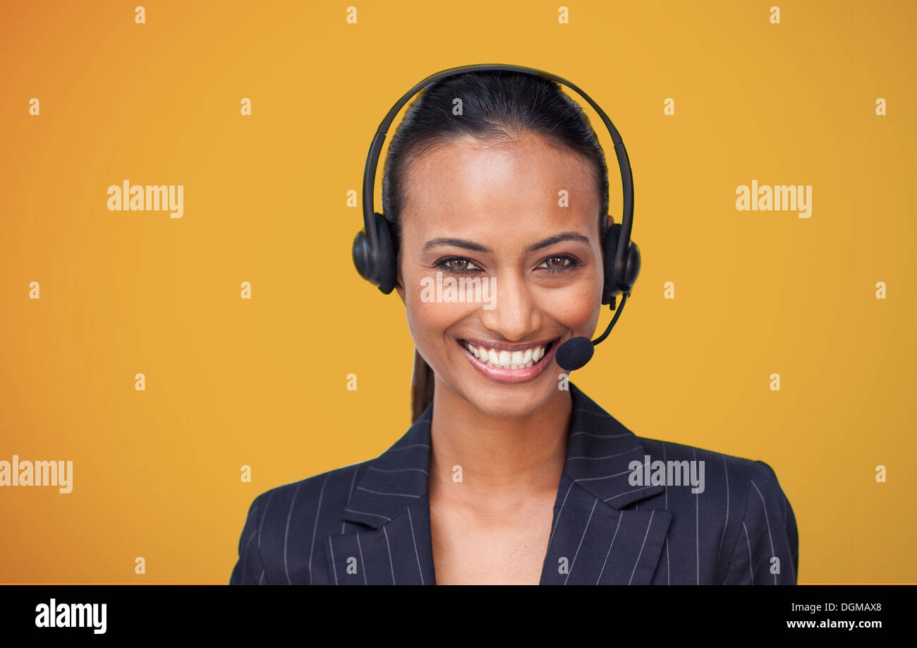Attractive businesswoman smiling at camera Stock Photo - Alamy Attractive businesswoman smiling at camera Stock Photo - Alamy