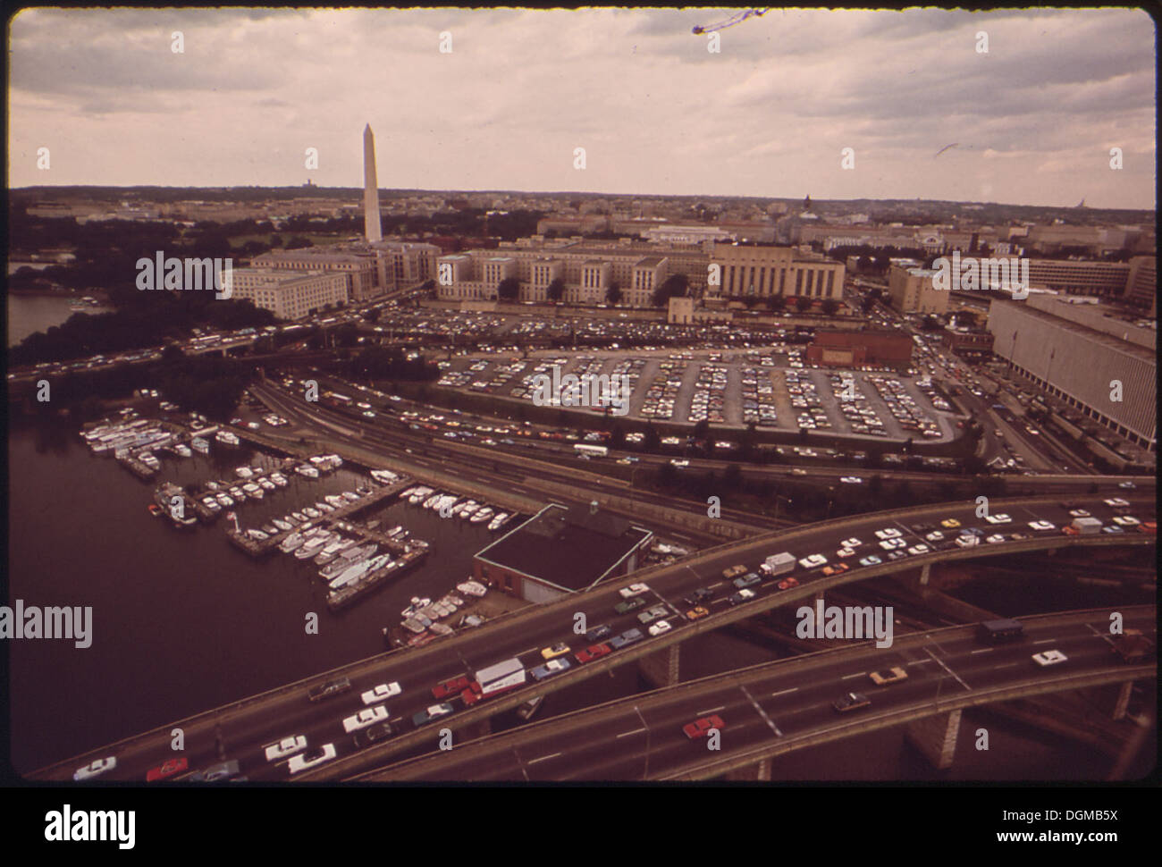 This photograph captures a view from the Southwest Freeway in ...