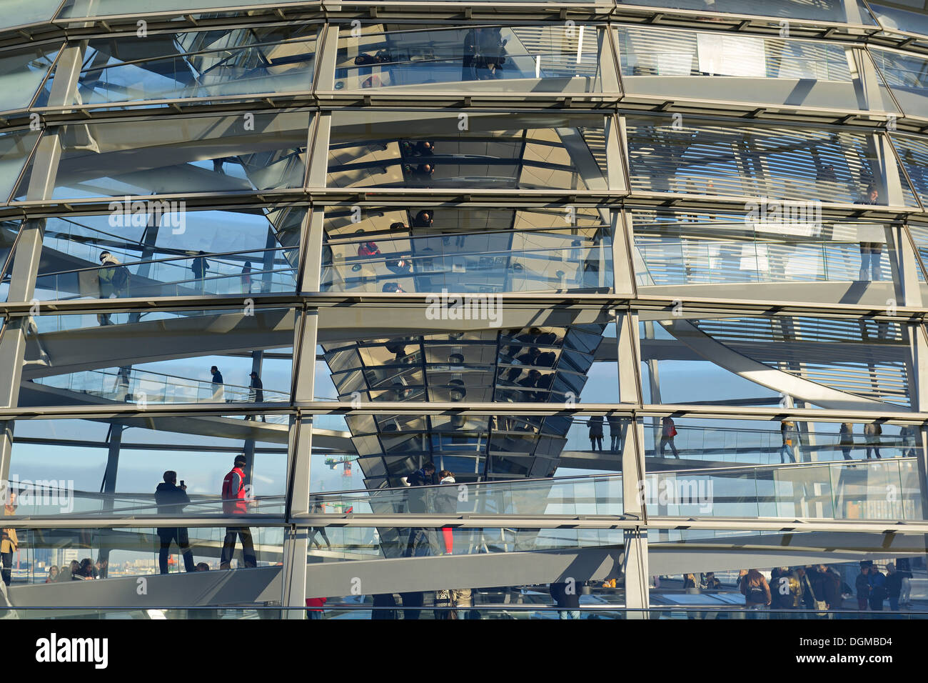 Dome of the Reichstag building, detail, architect Sir Norman Foster ...