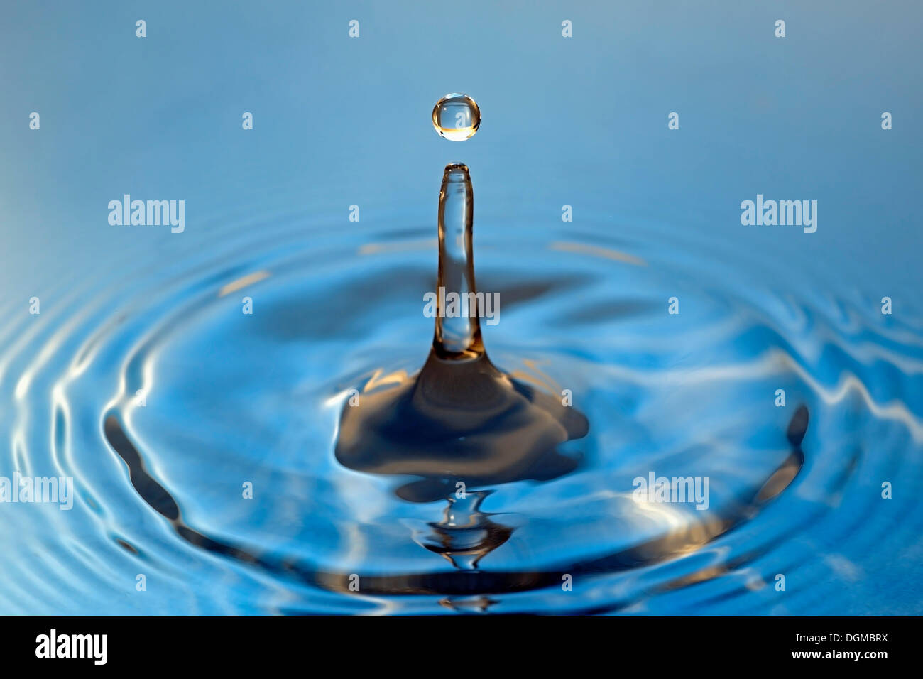 Water droplets falling onto water surface Stock Photo - Alamy