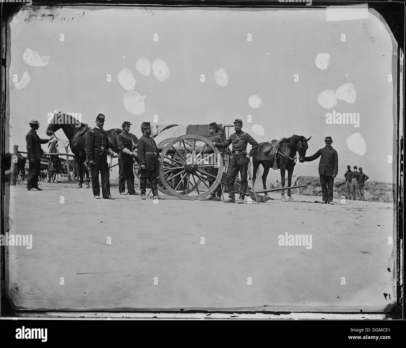A group photograph of officers in charge of a battery unit, capturing ...