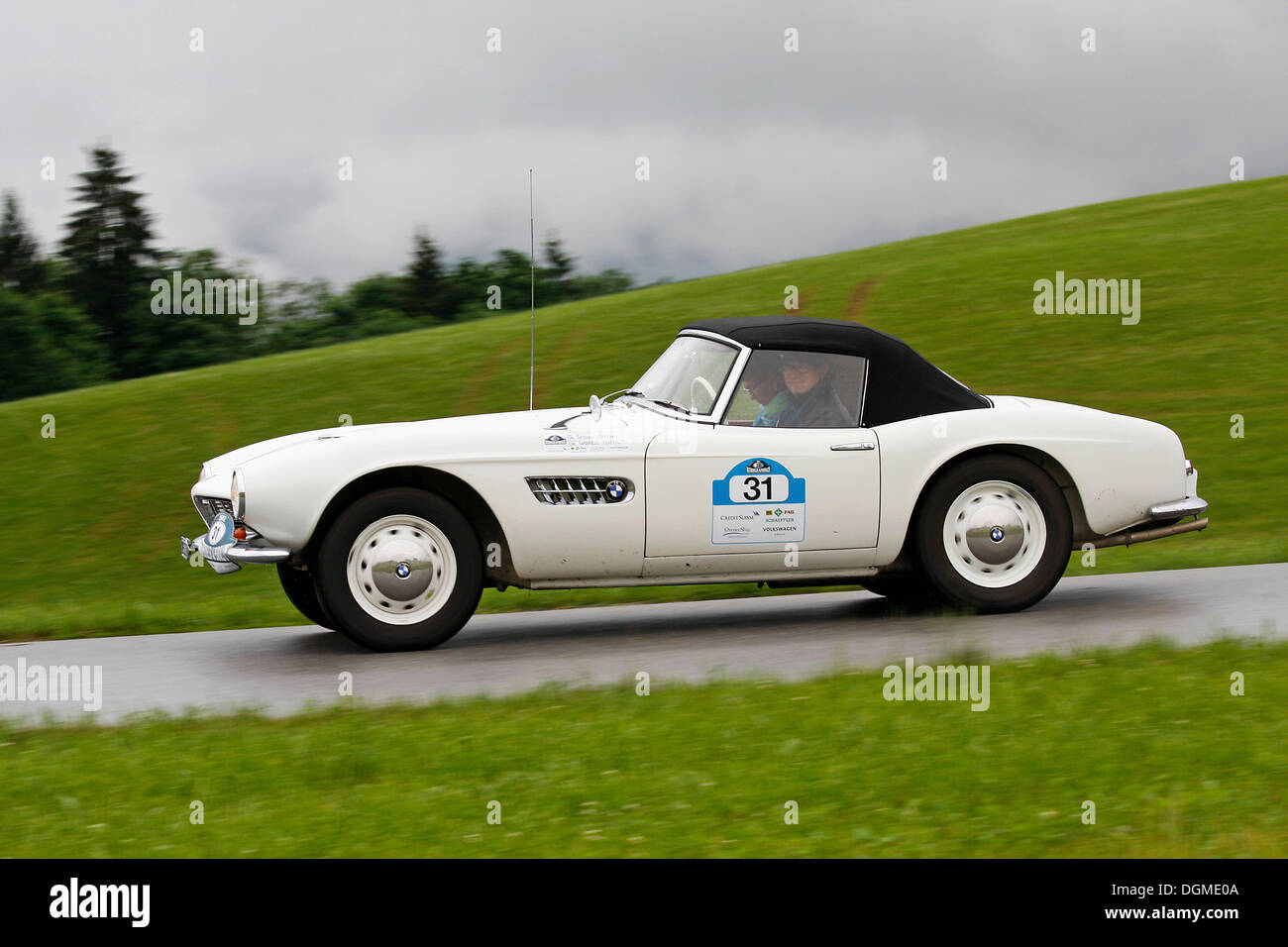 Thomas Haffa, former EM.TV boss and founder driving a BMW 507, 1959 ...