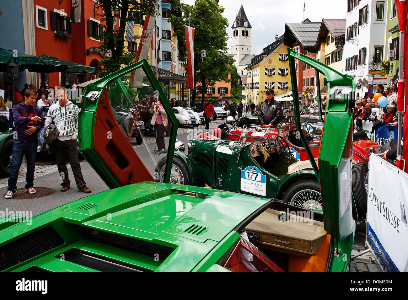 Lamborghini Countach LP 400 with open doors parked in the historic ...