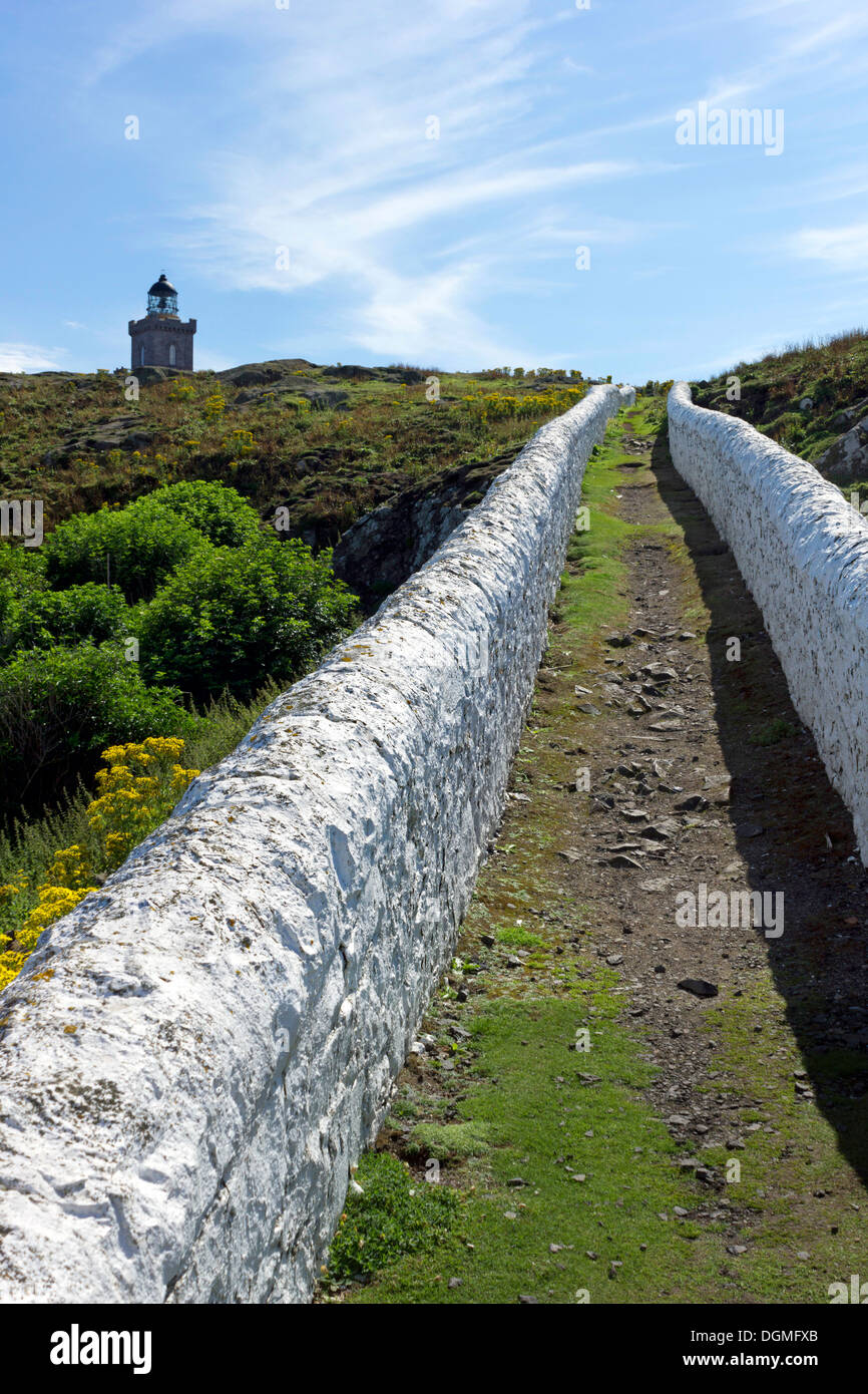 Pathway leading to the Low Light on the Isle of May, an RSPB reserve in ...
