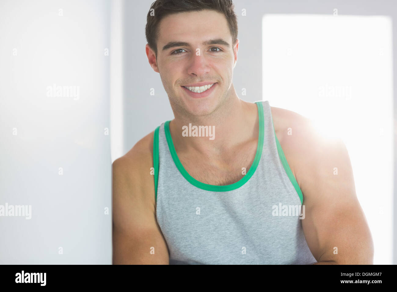 Fitness wall leaning man hi-res stock photography and images - Alamy