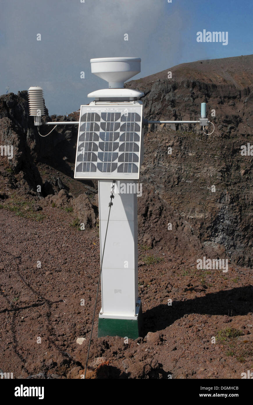 Geologic instrument on lava of Vesuvius, Italy, Europe Stock Photo - Alamy