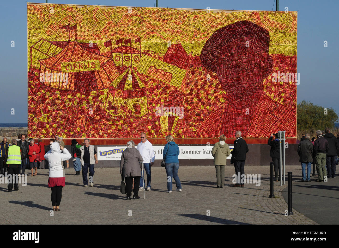 Celebration of the apple with a large apple picture in Kivik, Sweden ...