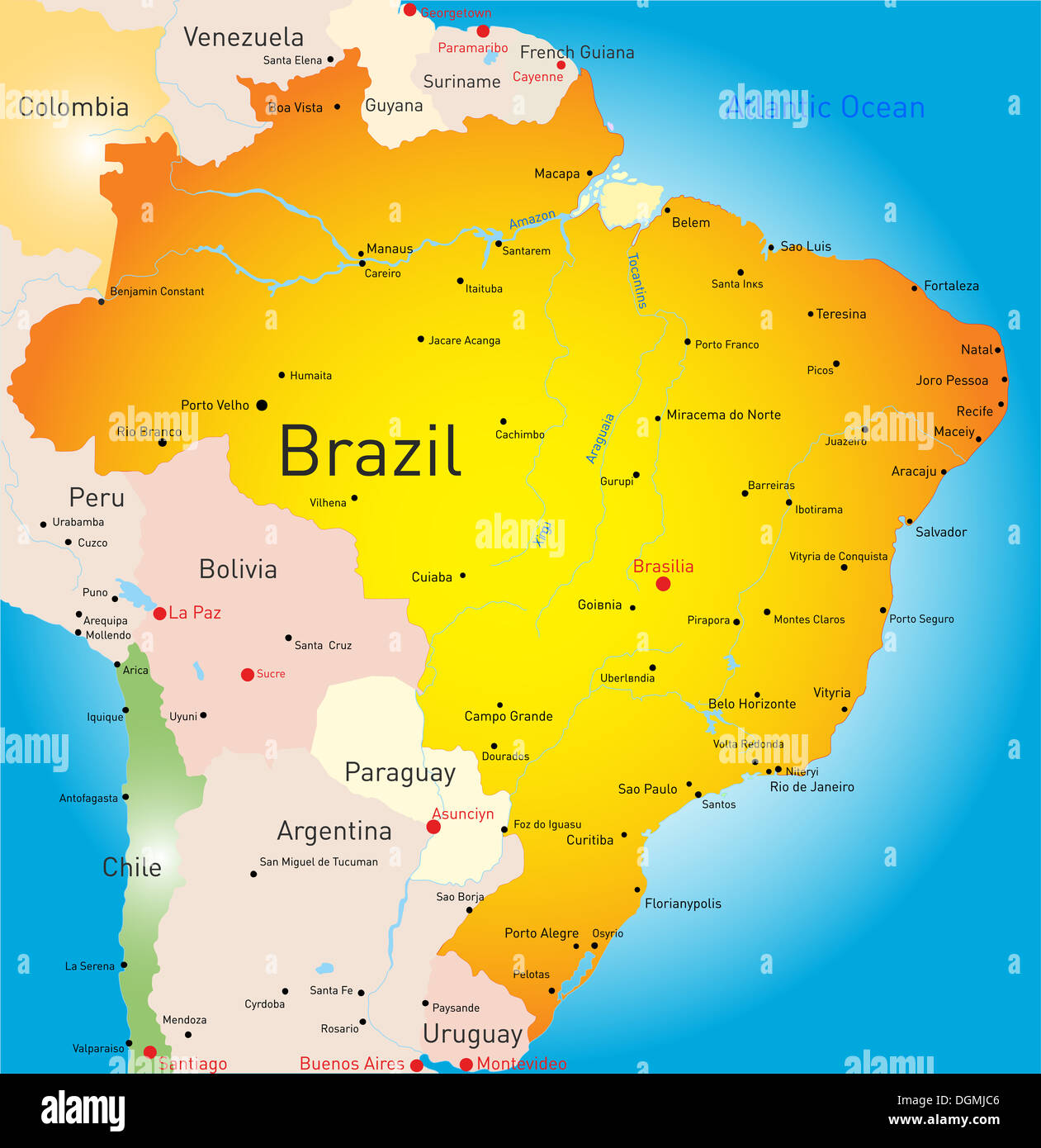 Guyana suriname french guiana political hi-res stock photography and ...