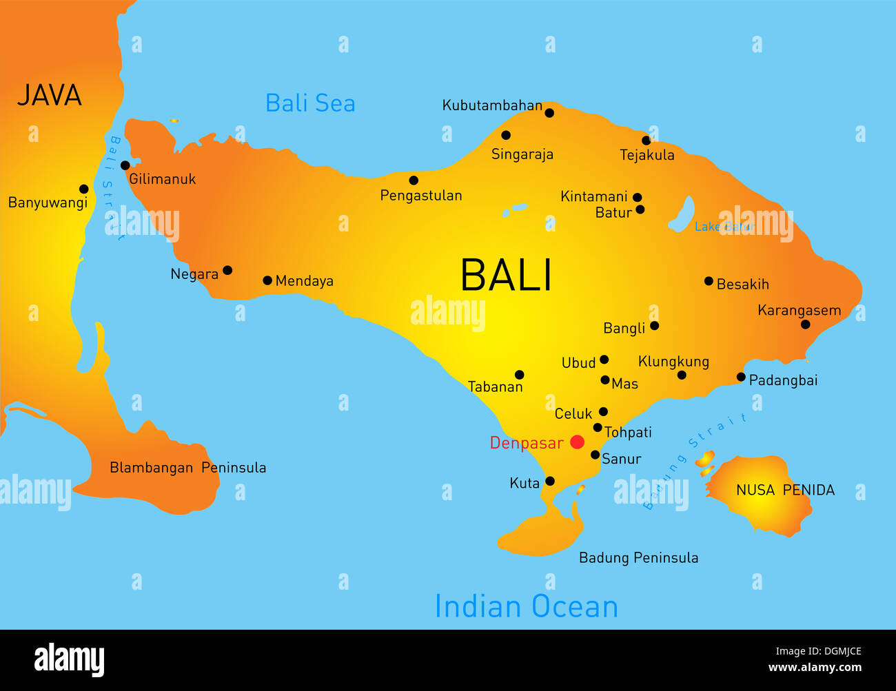 Denpasar map hi-res stock photography and images - Alamy