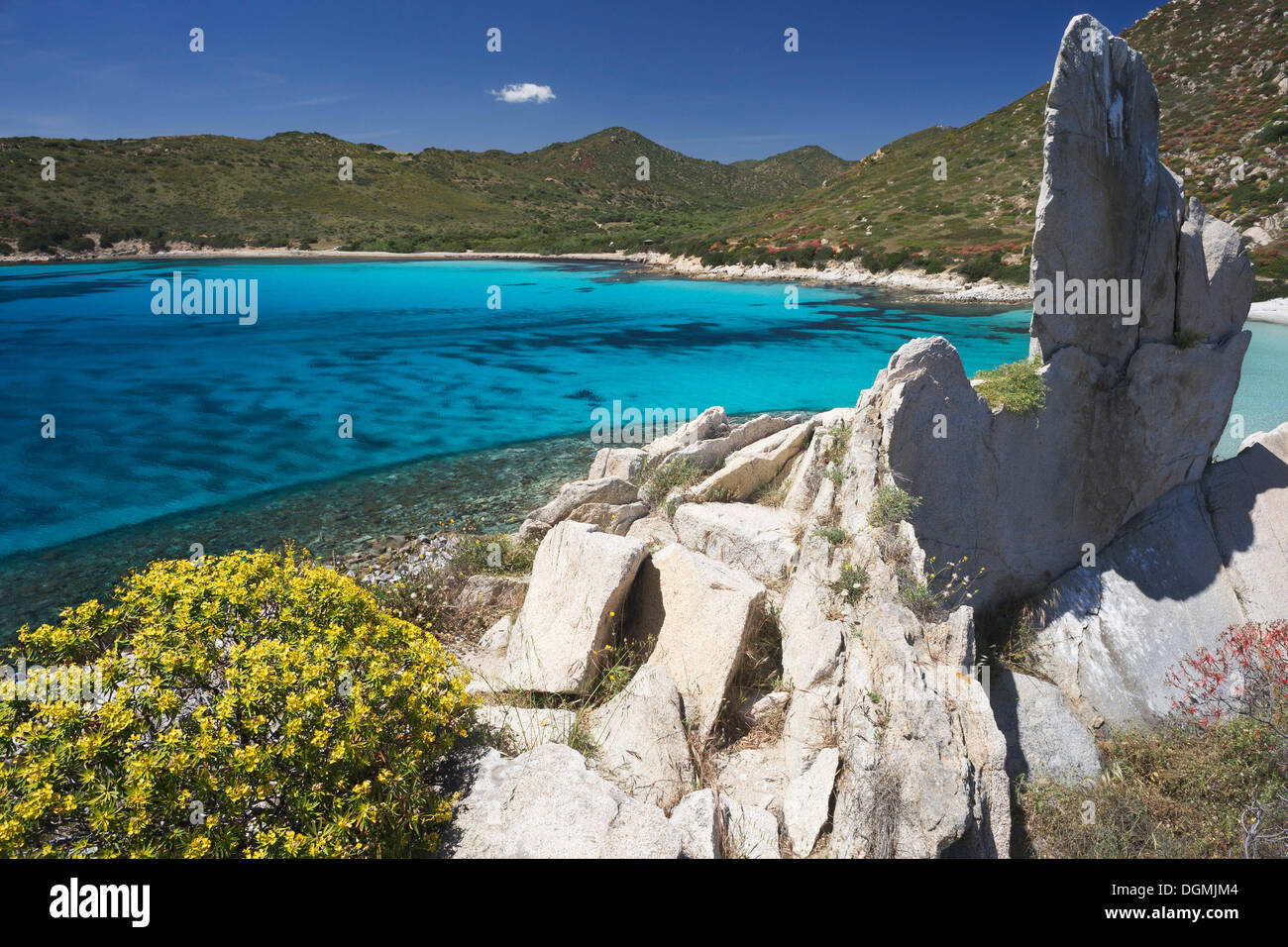 Granite pinnacle at Punta Molentis, Villasimius, Sarrabus, Province of ...