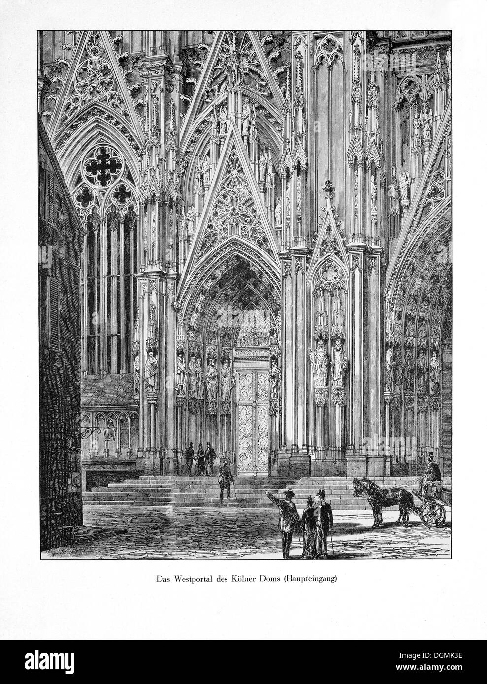 Historical engraving, Cologne Cathedral around 1880, Historicism ...