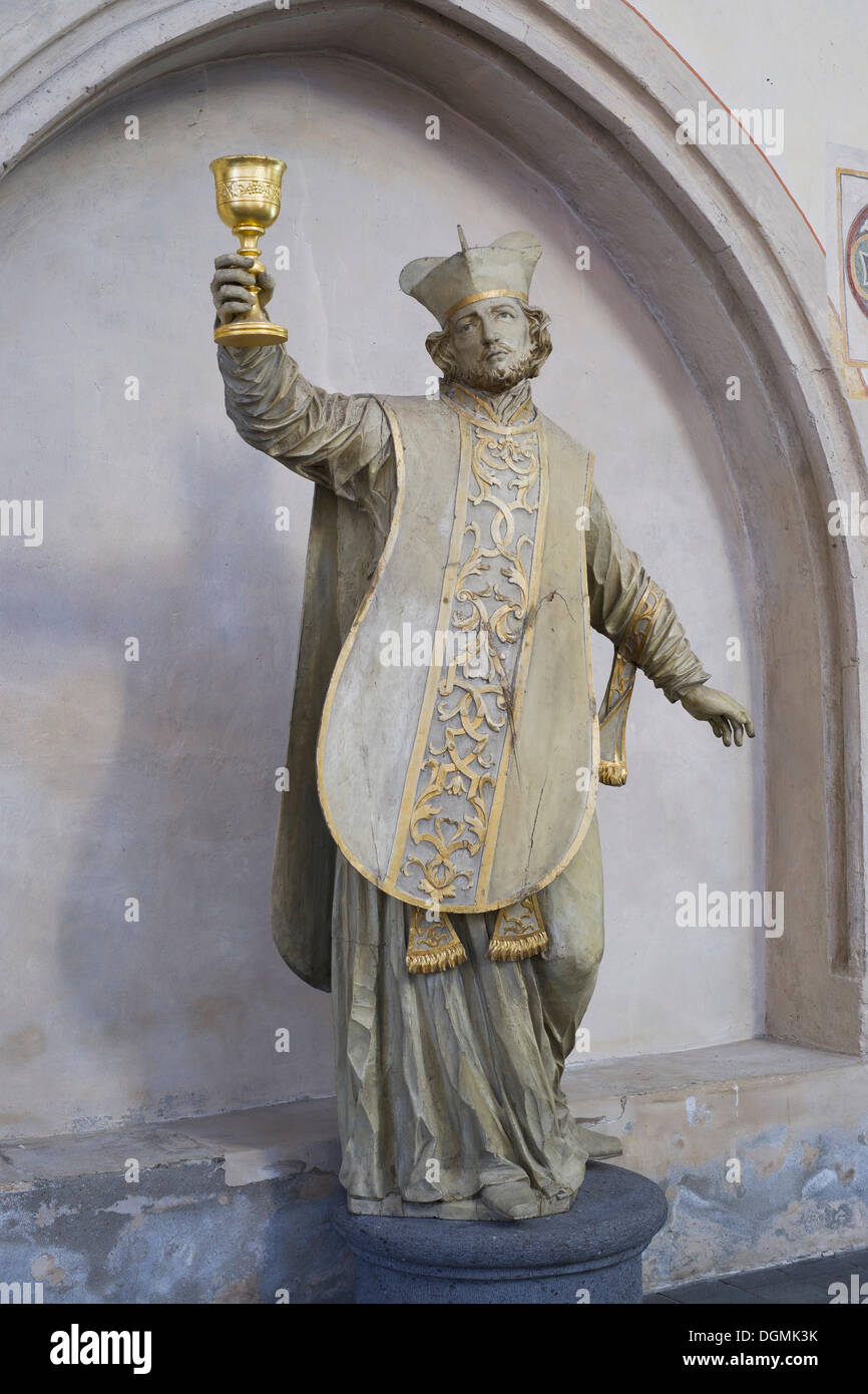 Baroque altar statue of the pope, Abbey Church of St. Martin and St ...