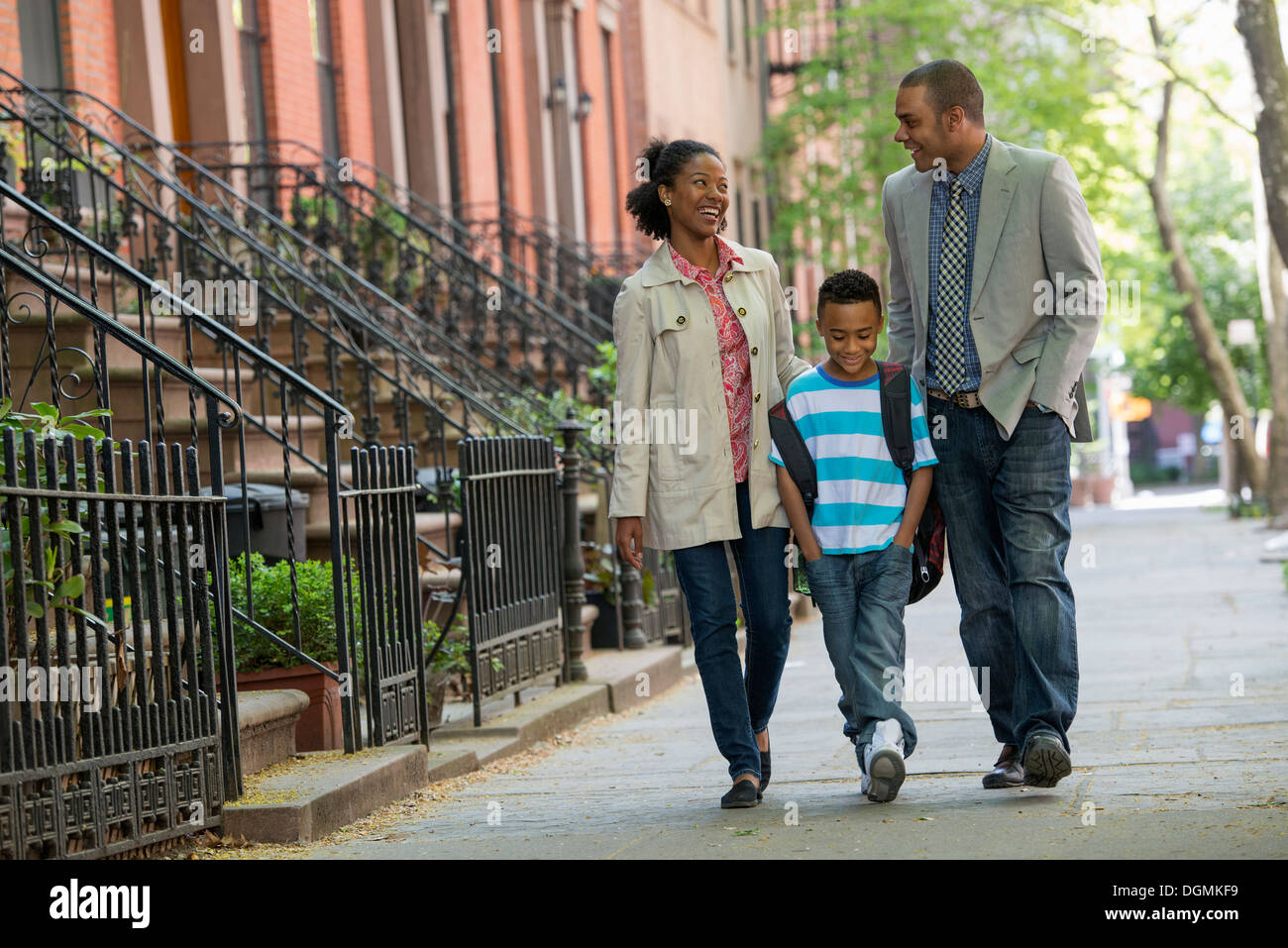 Hispanic Family Walking