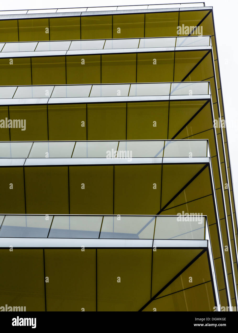 Bright yellow glass building near London Bridge in the City of London ...