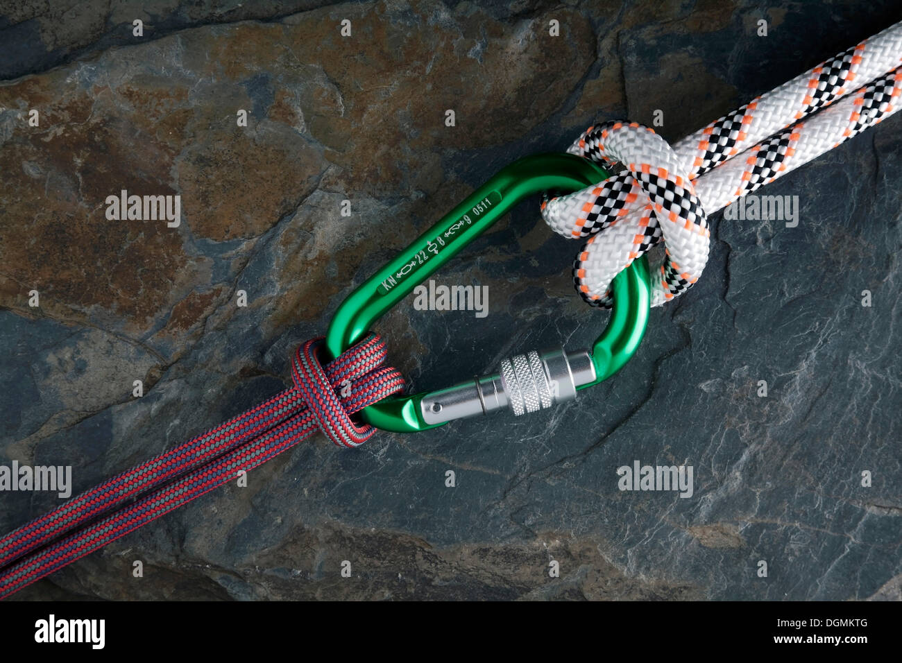 Carabiner with safety rope Stock Photo - Alamy