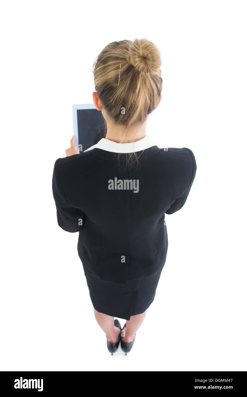 Working at computer rear view Cut Out Stock Images & Pictures - Alamy