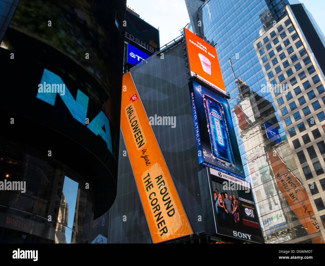 Times Square Advertising and Buildings at Halloween, NYC Stock Photo ...