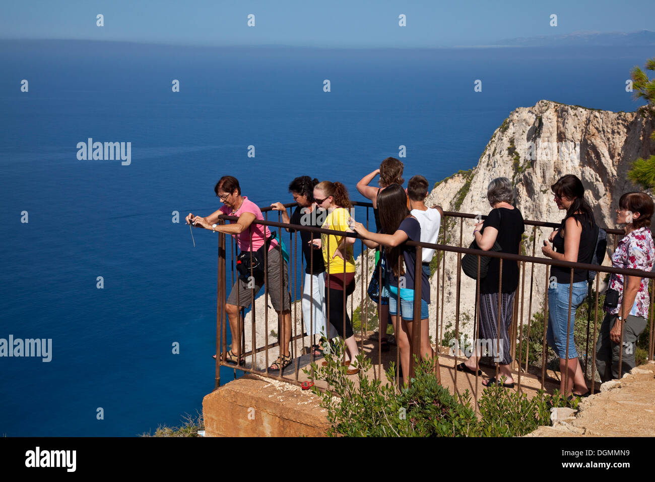Tourists Taking Photos of Shipwreck Beach From The Viewpoint, Zakynthos ...
