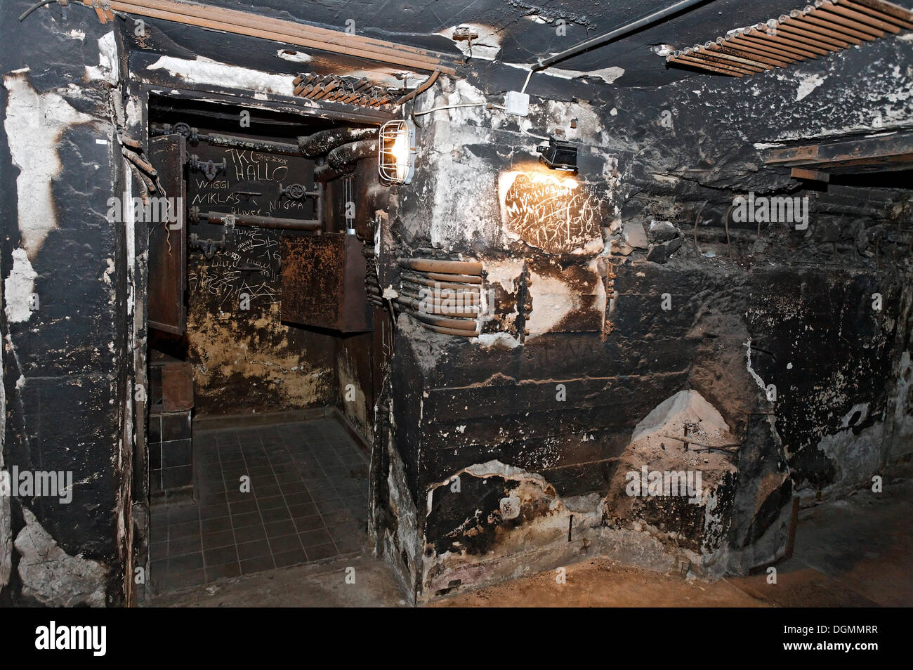 Burnt out film bunkers from the Nazi era, Tempelhof Airport, Berlin ...