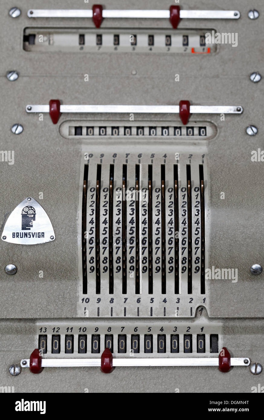 Old Brunsviga mechanical adding machine, Braunschweig, from the 1950s ...