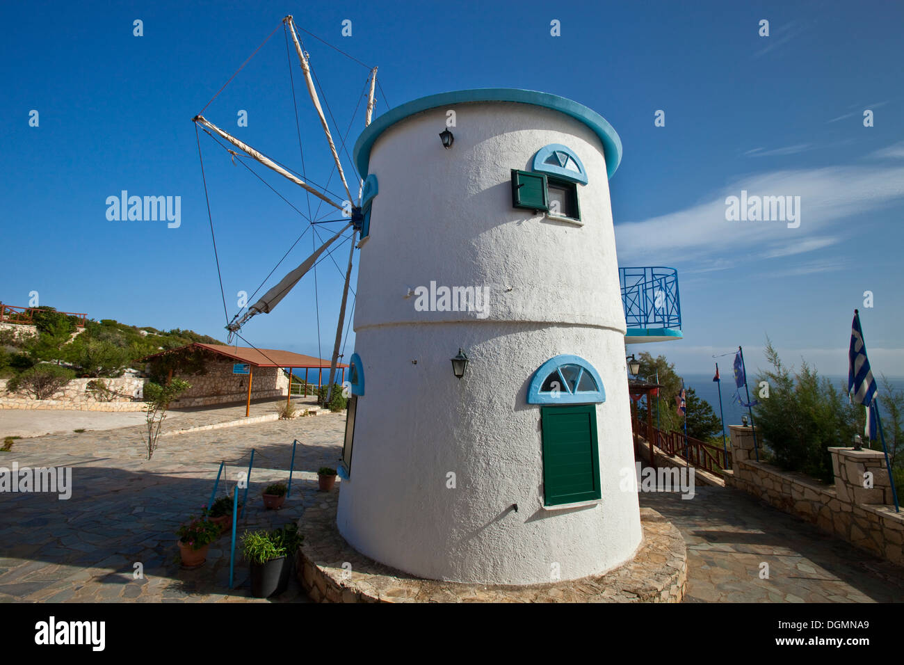 Greece zakynthos skinari windmill hi-res stock photography and images ...