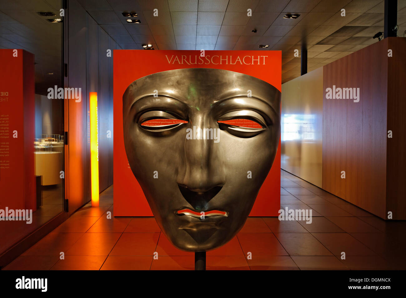 Face mask of a Roman cavalry helmet, enlarged replica, Varus Battle or ...