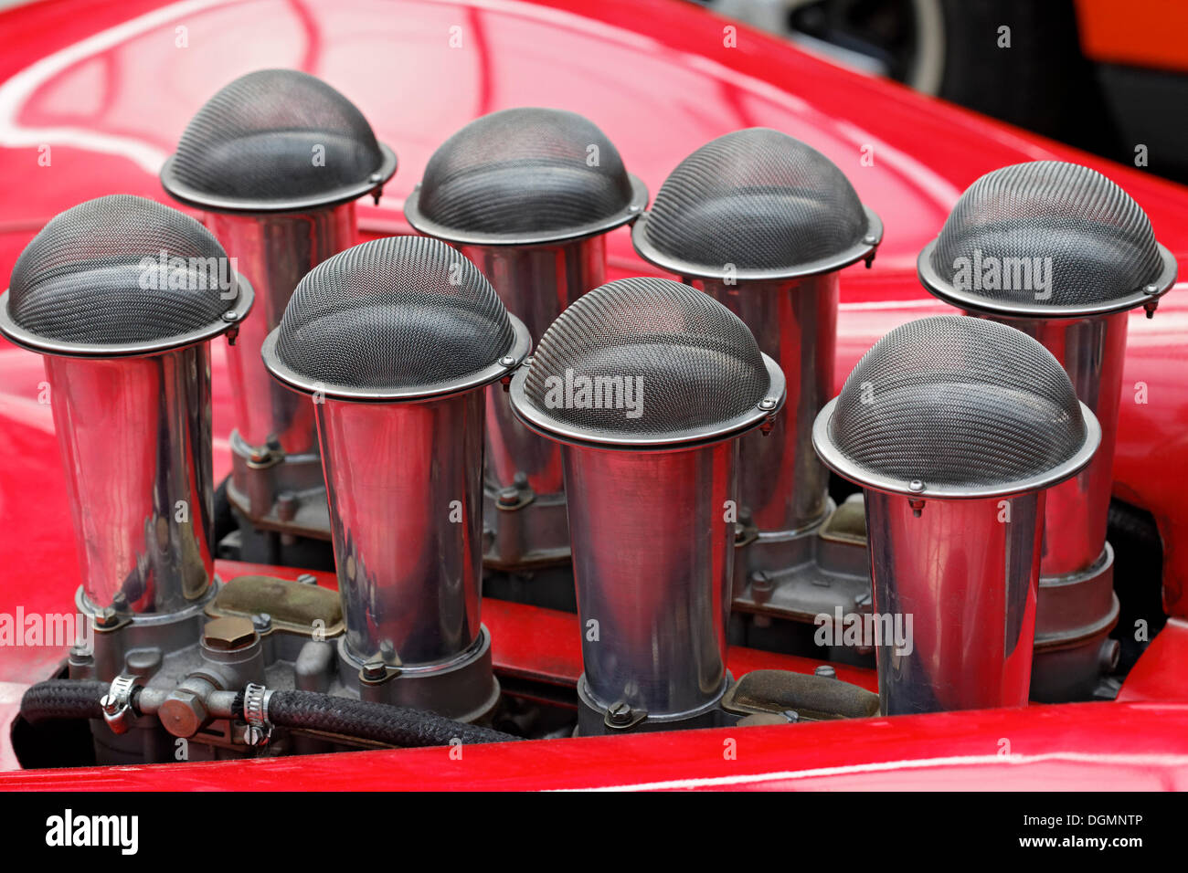 8 air intakes, De Tomaso Pantera engine Stock Photo - Alamy
