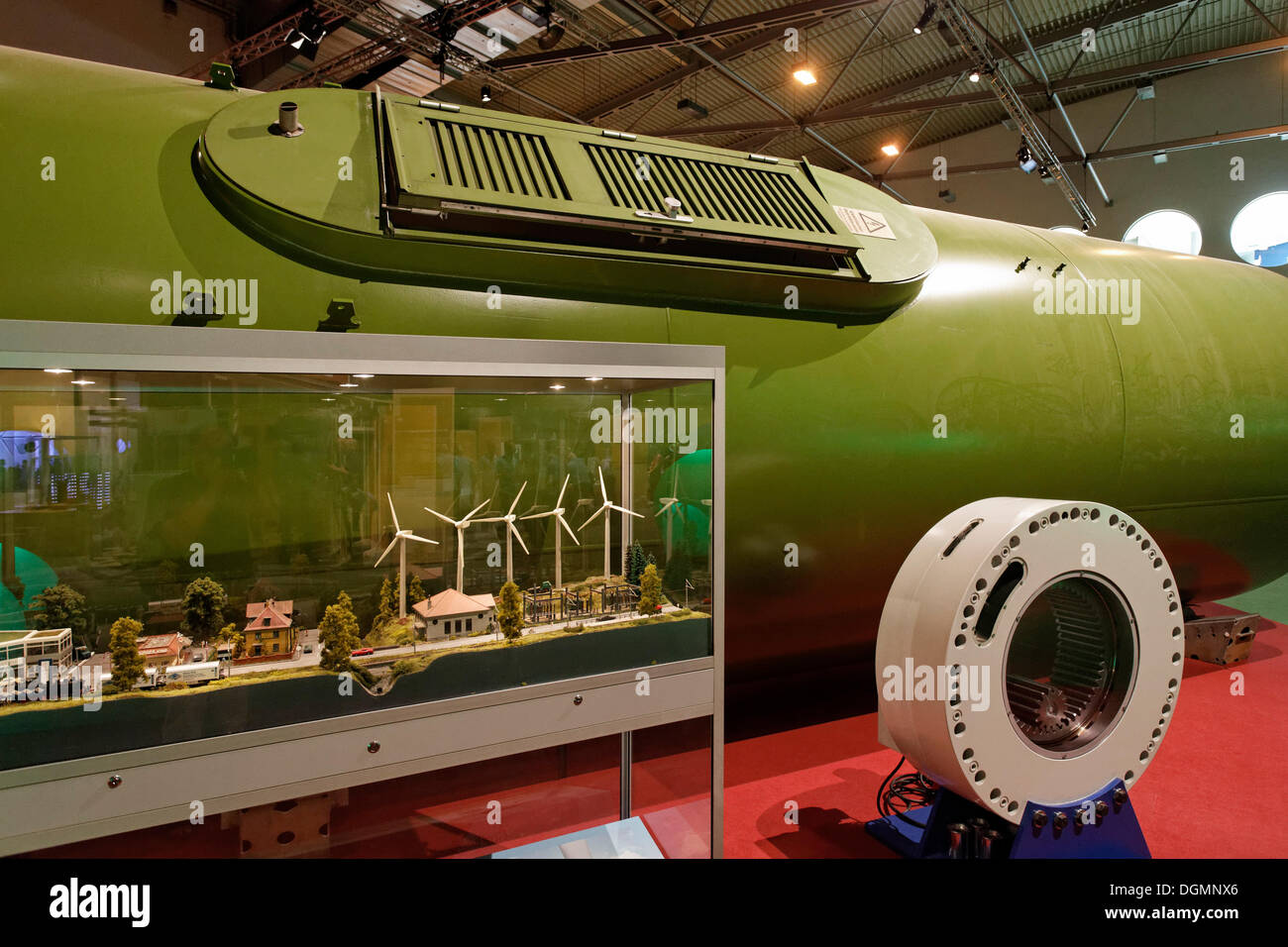 Wind energy, model of a plant, segment of a wind turbine mast ...
