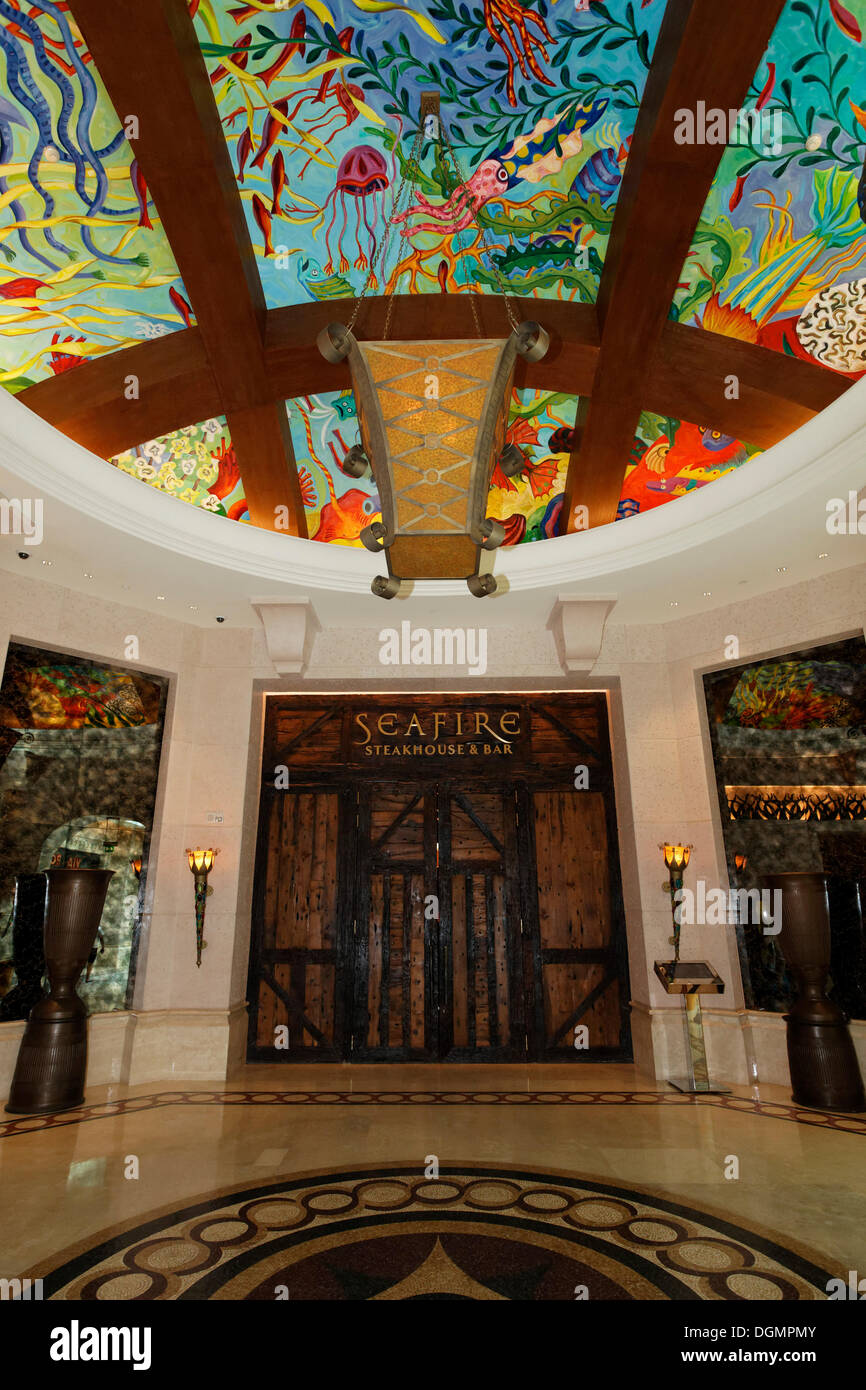 Entrance to the Seafire Steakhouse, Atlantis, a luxury hotel, The Palm ...