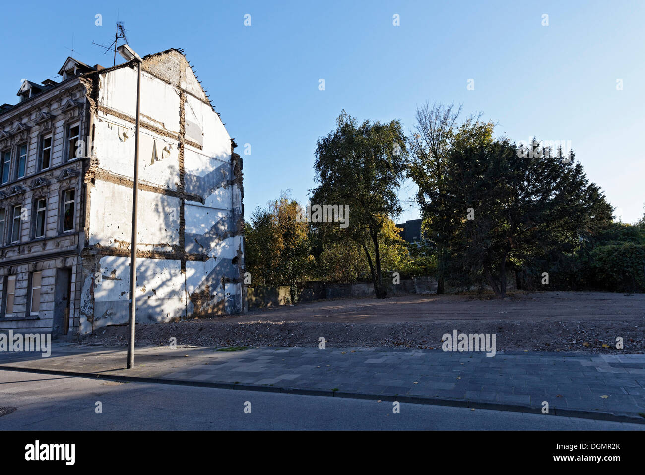 Open space following the demolition of houses, neighborhood ...