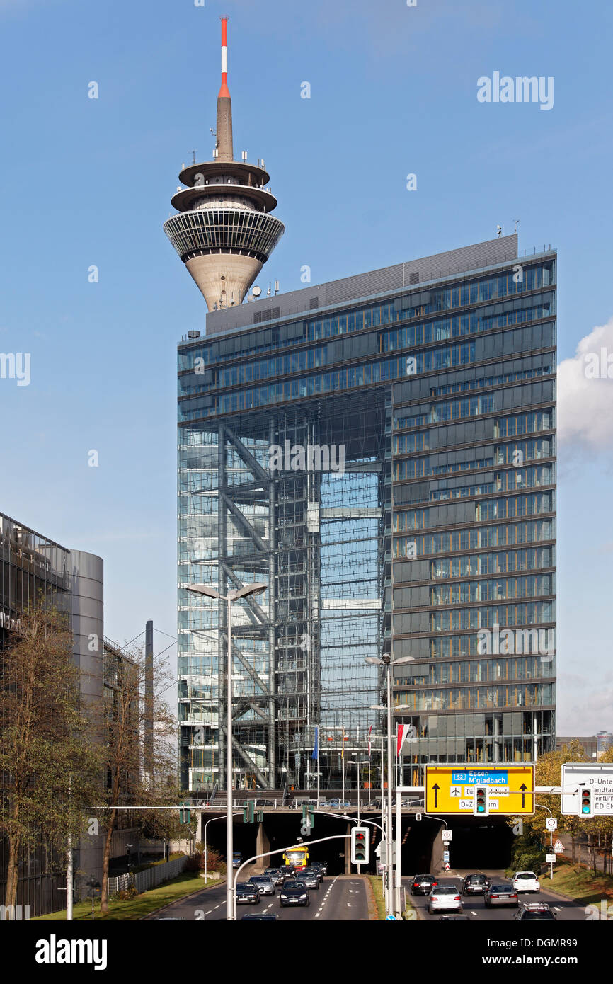 Stadttor office skyscraper, seat of the state-chancellery of the Prime ...