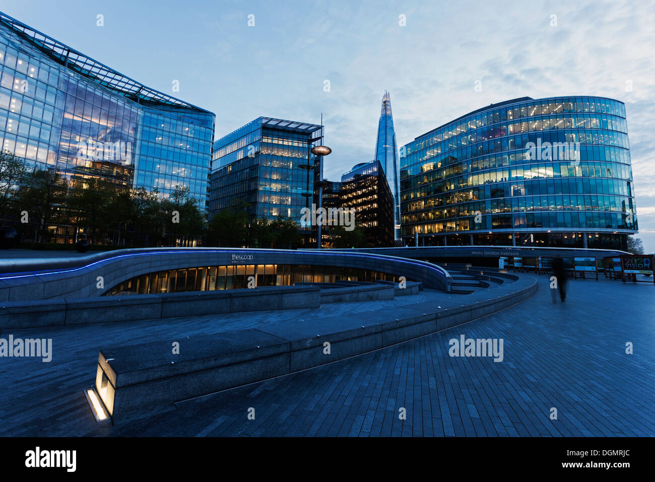 United Kingdom, London, Office building complex at sunset Stock Photo ...