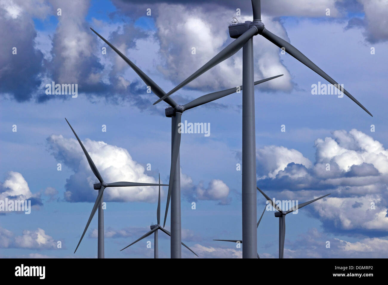 Wind turbines, wind farm, Canadian Maritimes, clouds, sky, Amherst ...