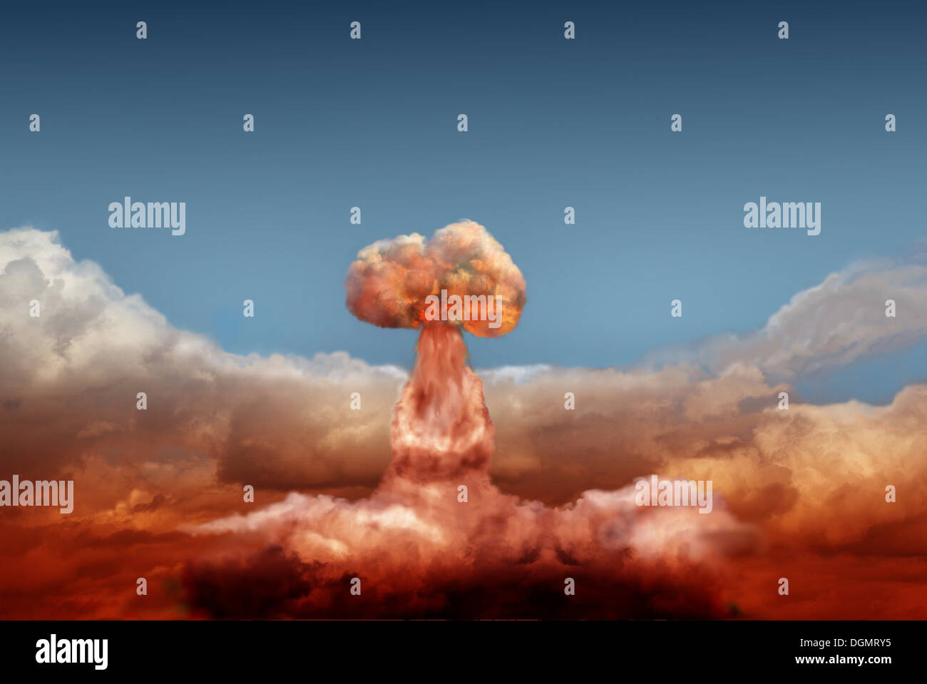 explosion of atomic bomb on background of sky Stock Photo - Alamy