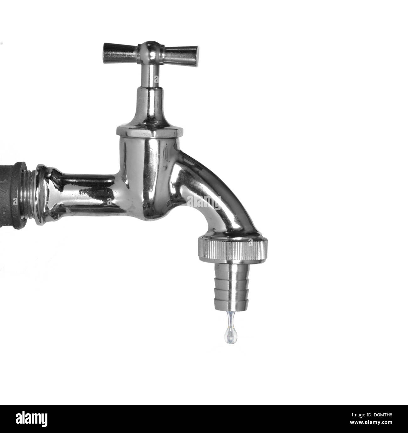 dripping metal tap on white background Stock Photo - Alamy
