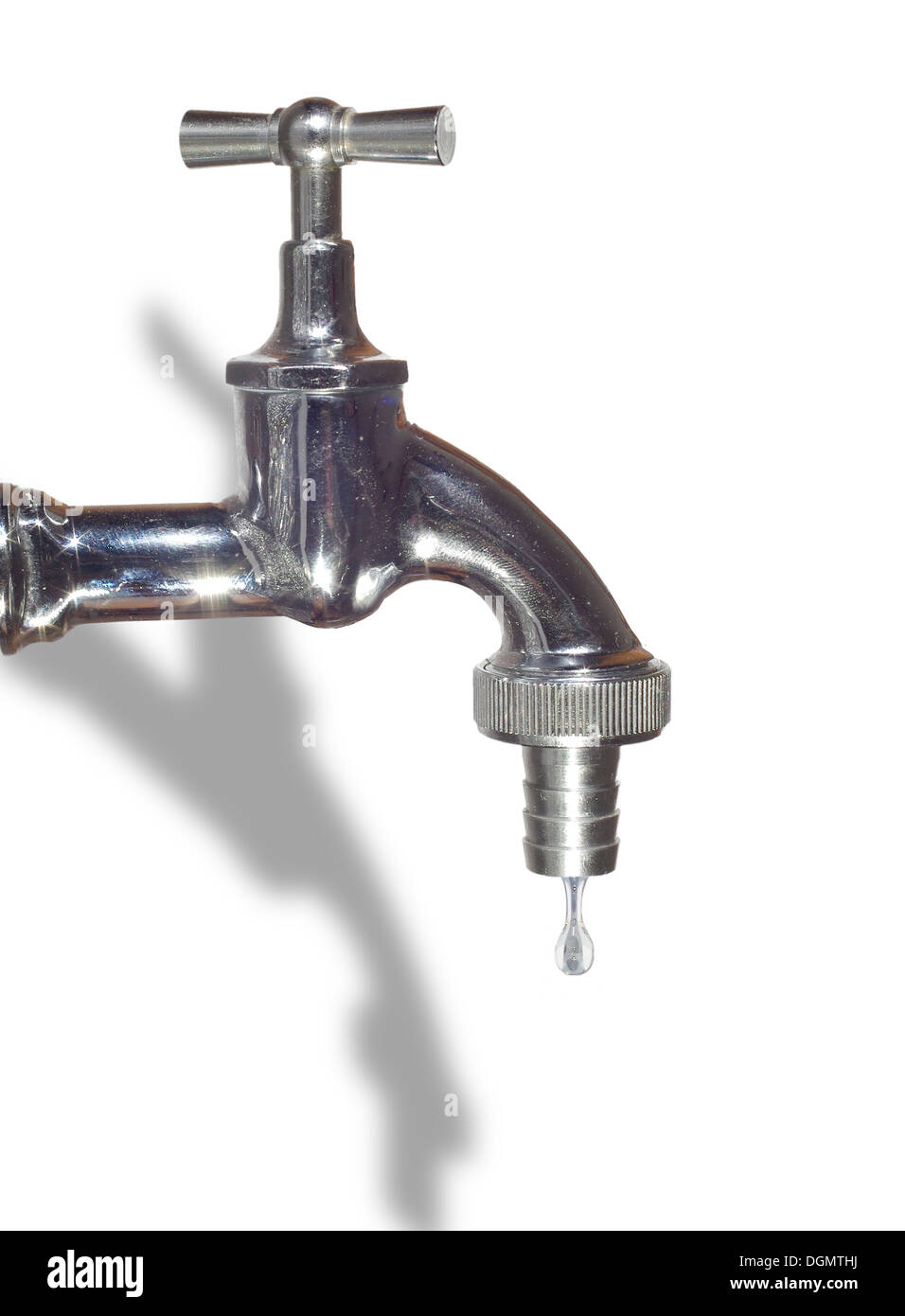 dripping metal tap on white background Stock Photo - Alamy