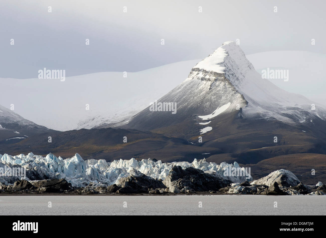 Arrheniusfjellet Mountain above Nathorstbreen Glacier, a surge glacier ...