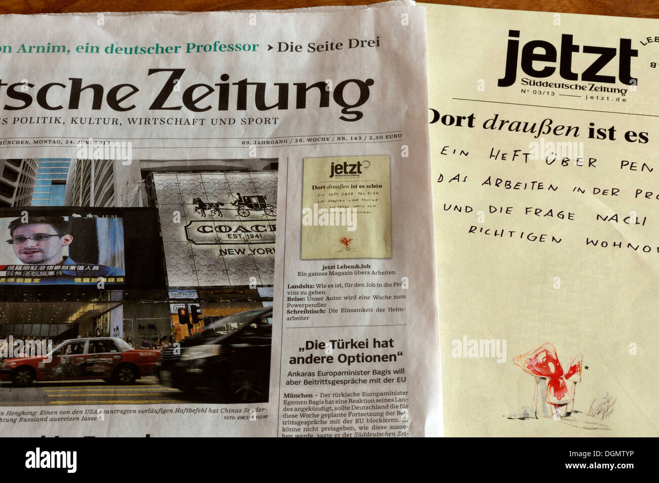 Suddeutsche newspaper with weekend magazine supplement Stock Photo - Alamy