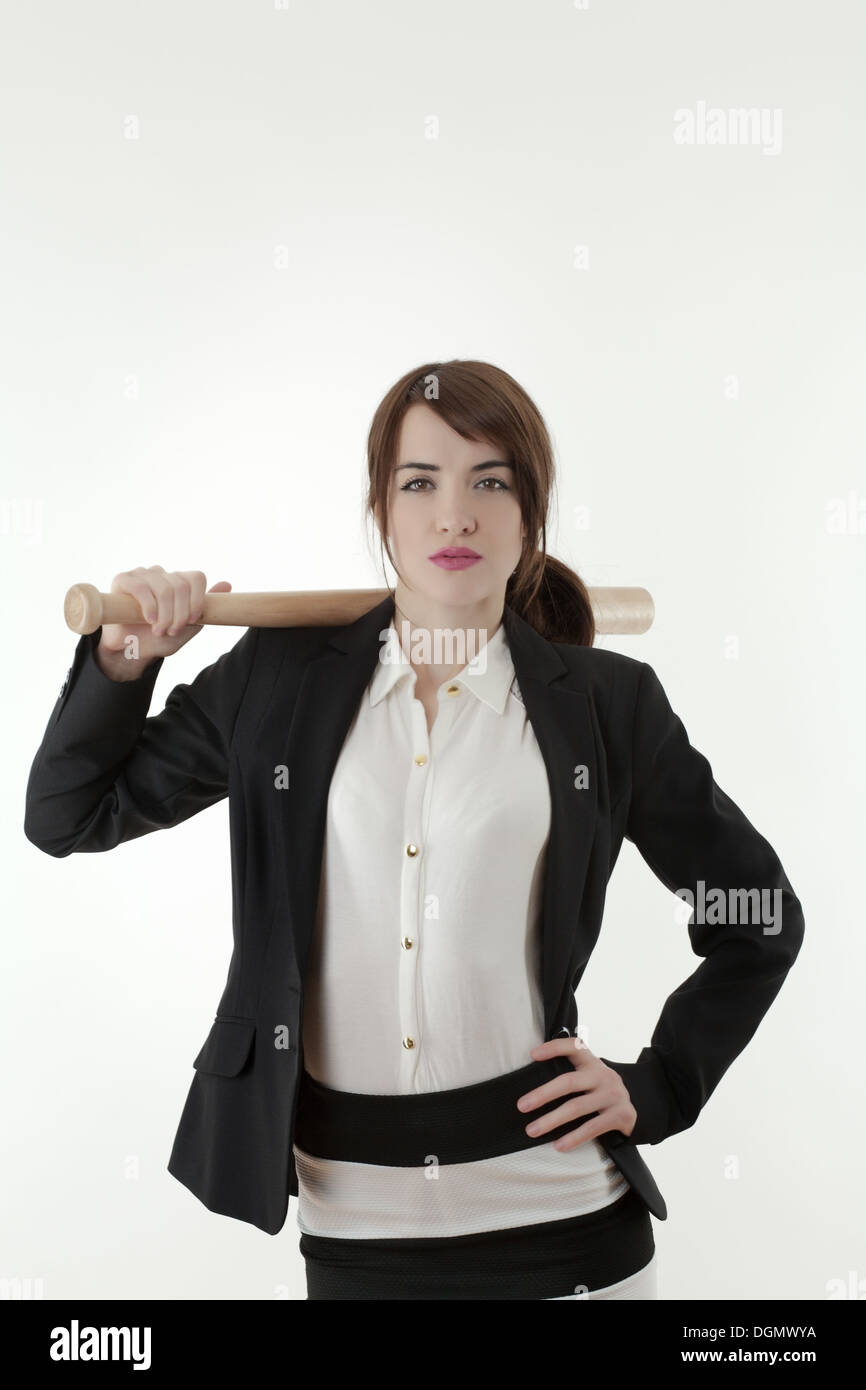 woman in a sharp business suit hold a baseball bat Stock Photo - Alamy