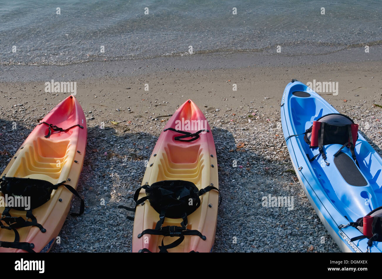 kayaks on the shore Stock Photo - Alamy