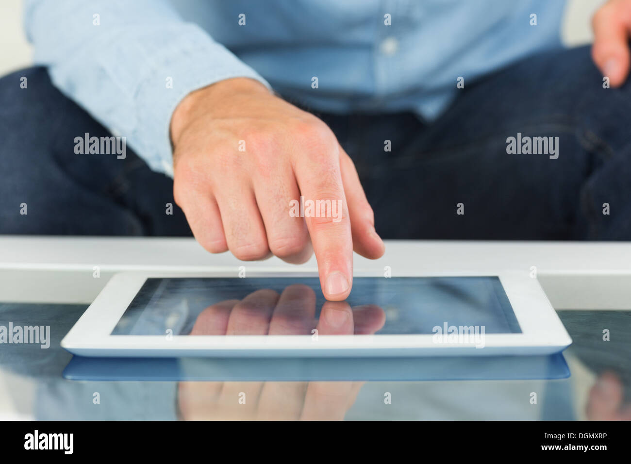 Man tablet pc finger hi-res stock photography and images - Alamy