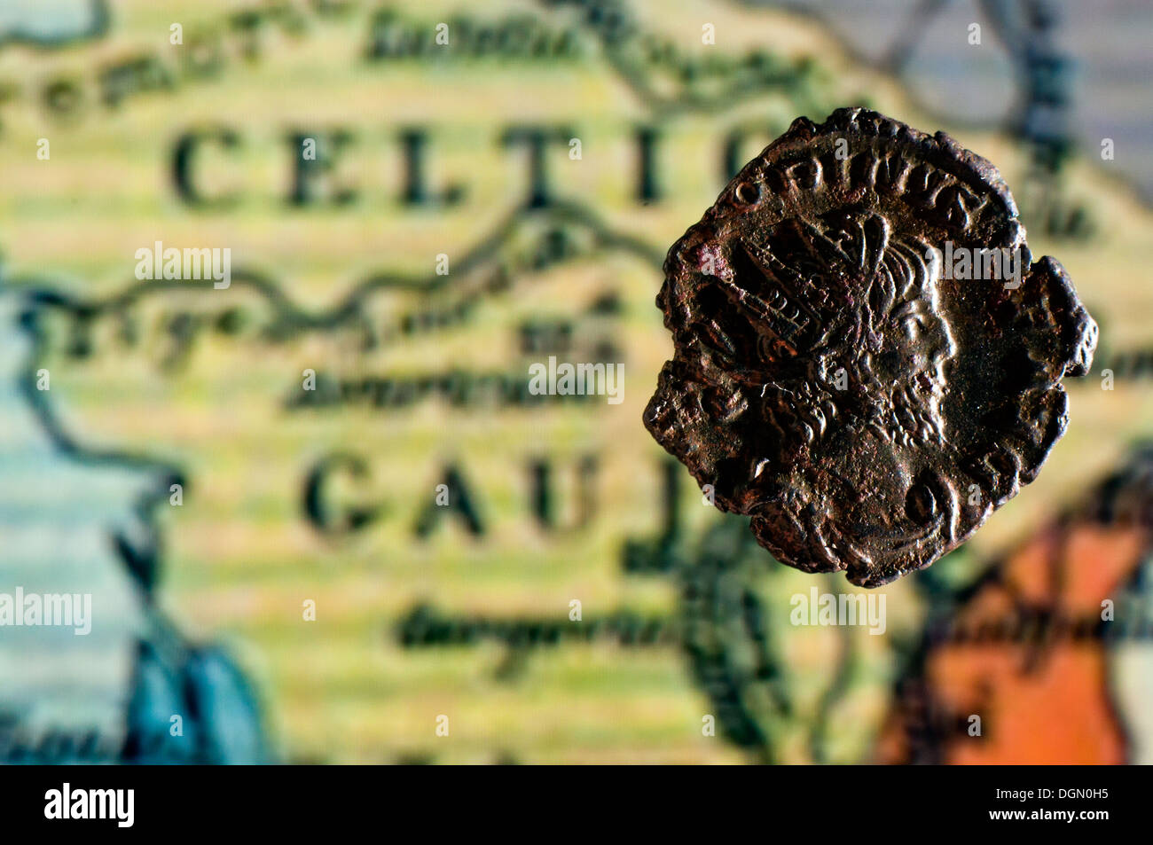 ancient Gallic coin 270 AD Victorinus Stock Photo - Alamy
