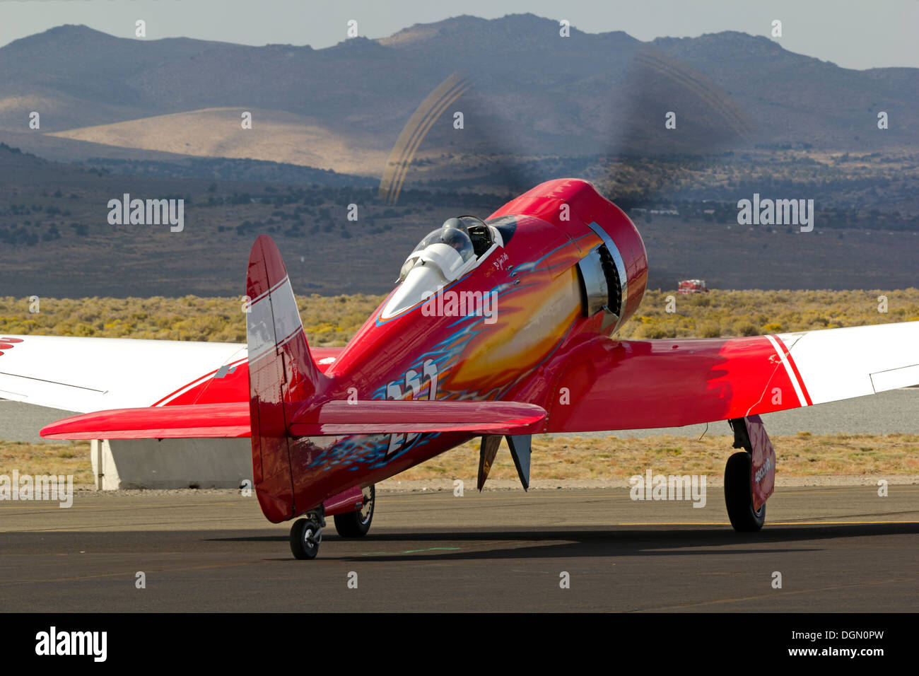 Astronaut Hoot Gibson prepares to taxi the Hawker Sea Fury 232 at the ...