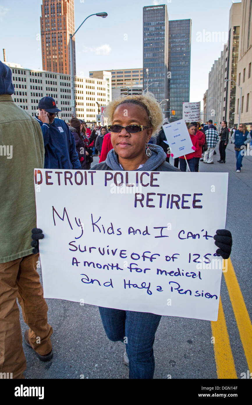 Detroit, Michigan - Detroit city employees and other union members ...
