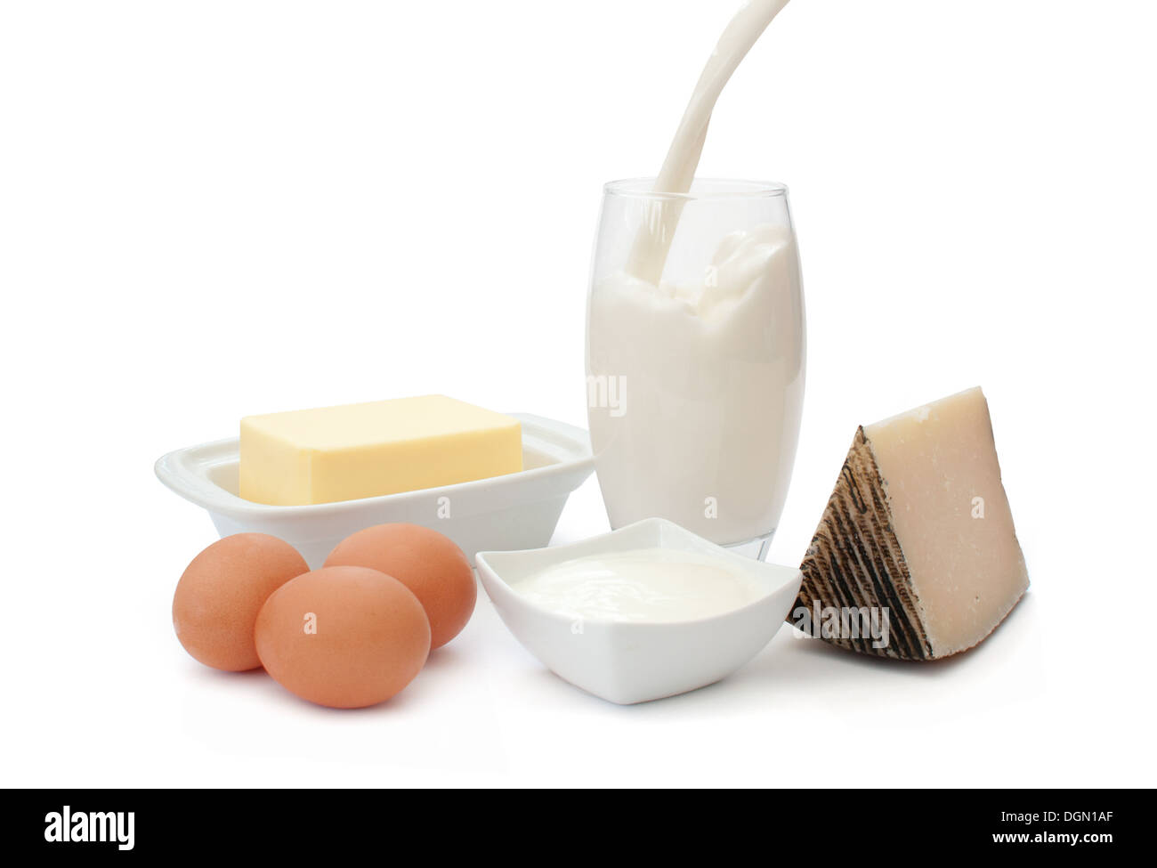 Dairy products eggs isolated Cut Out Stock Images & Pictures - Alamy