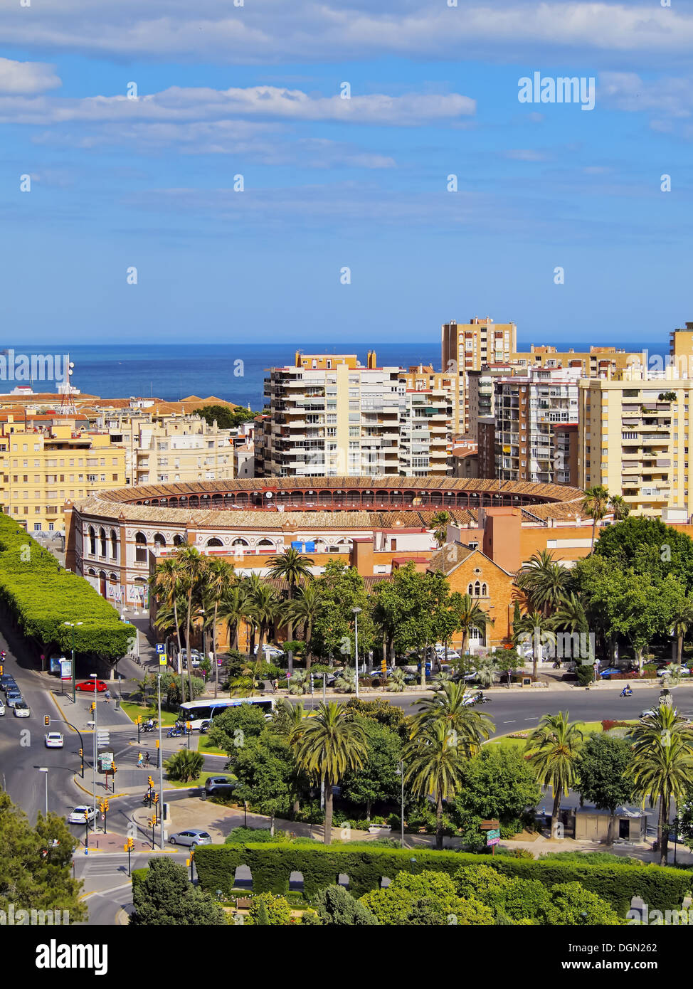 Cityscape of Malaga - capital of the Province of Malaga on Costa del ...