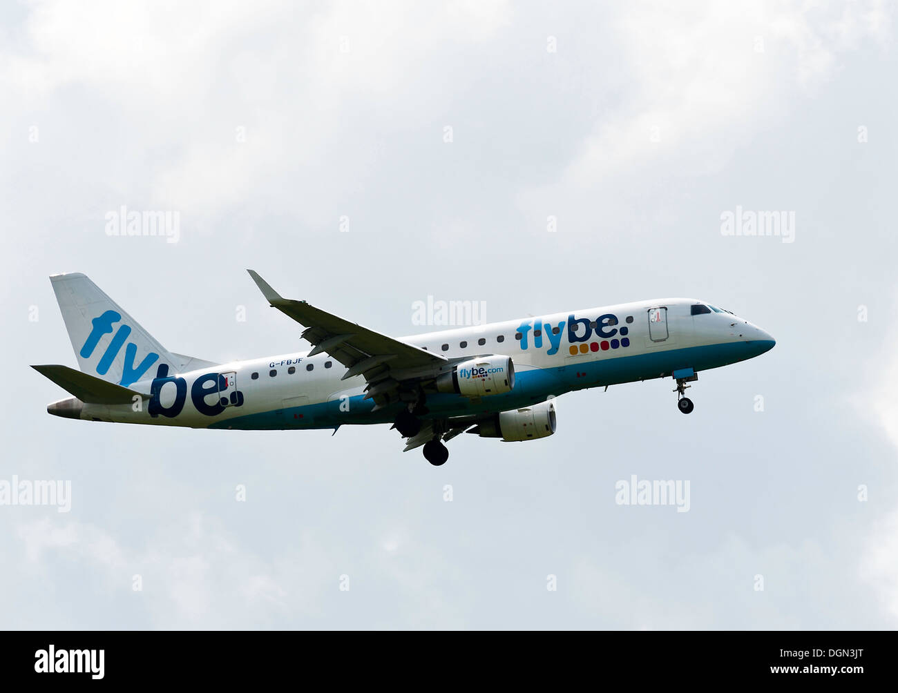 FlyBe Embraer 175 Airliner on Approach for Landing at London Gatwick ...