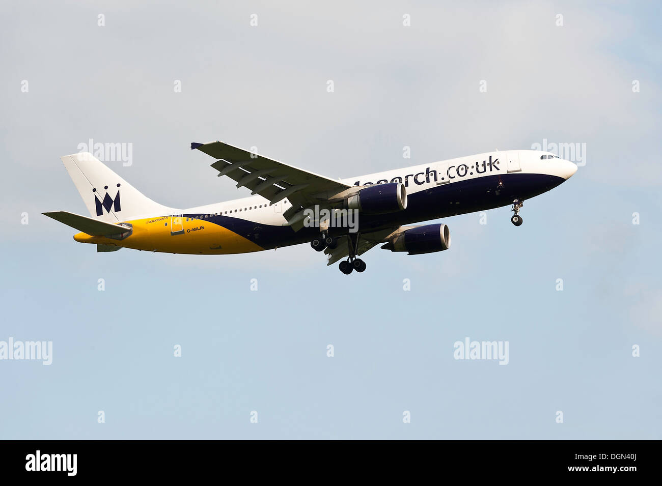 Monarch Airlines Airbus A300 Airliner on Approach for Landing at London ...