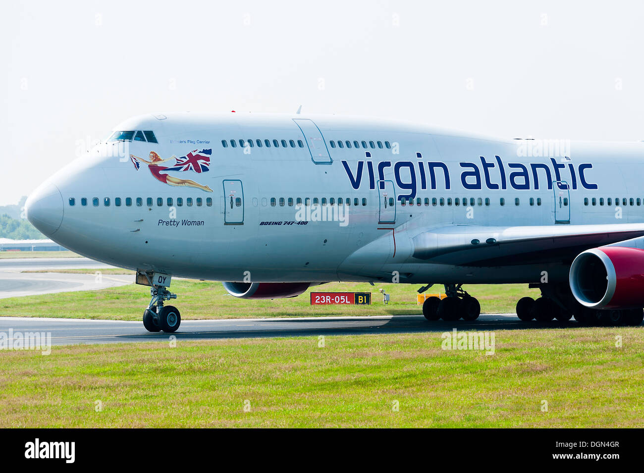 Virgin Atlantic Airways Boeing 747-400 Airliner Taxiing on Arrival at ...
