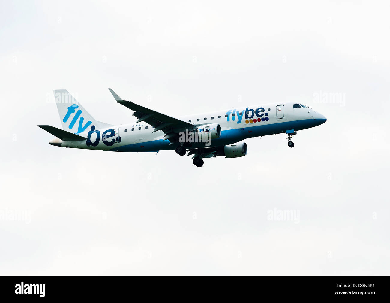 FlyBe Embraer 175 Airliner on Approach for Landing at London Gatwick ...